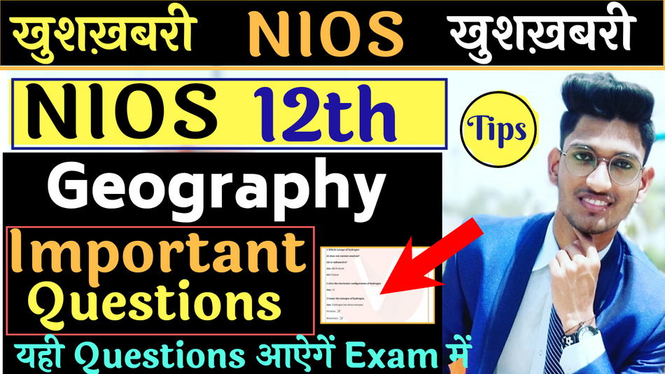 NIOS Class 12th Geography Most Important Questions