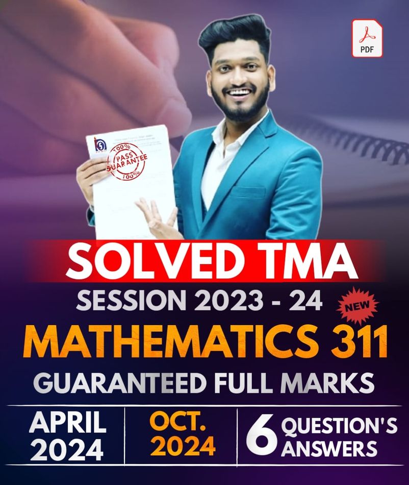 NIOS CLASS 12TH Mathematics (311) SOLVED TMA In Hindi Medium PDF SESSION 2023 - 24