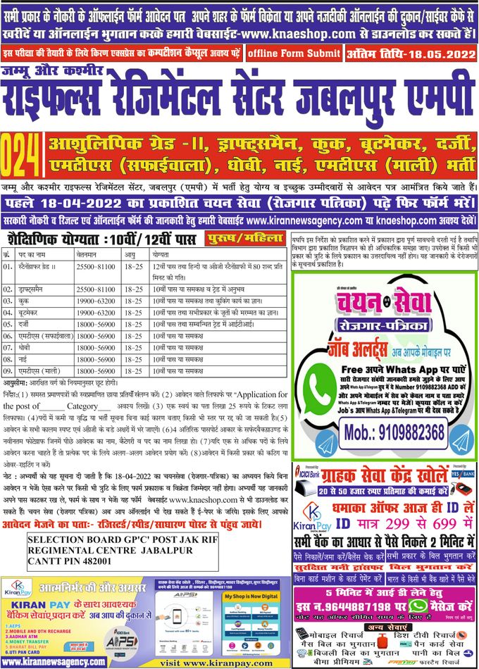 Jak Rif Regimental Centre Jabalpur M.P.