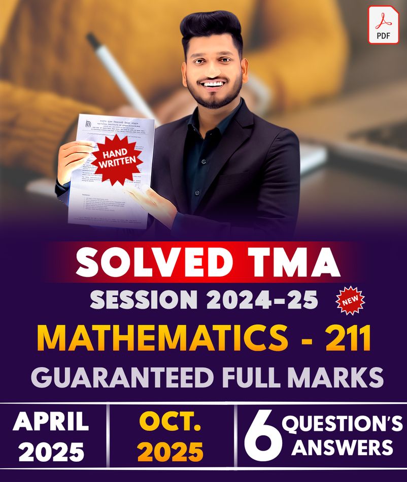 Nios Class 10th MATHEMATICS (211) Handwritten Solved TMA English Medium Session 2024-25
