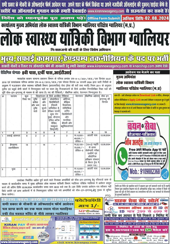 MP PHE Department Gwalior