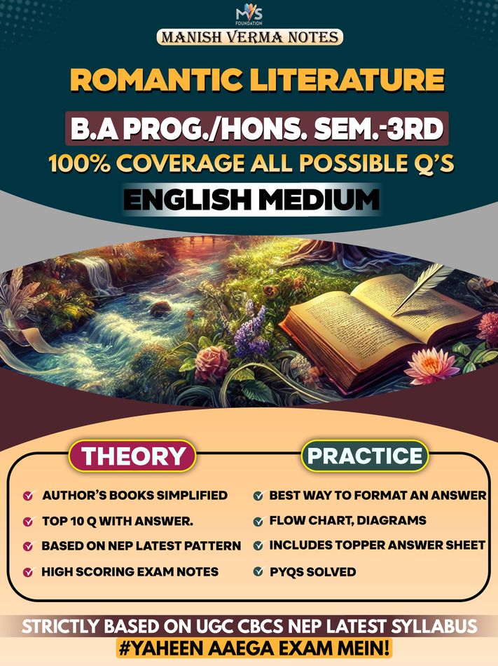 B.A Prog/Hons DU SOL Semester 3rd ENGLISH: Romantic Literature Notes By ...