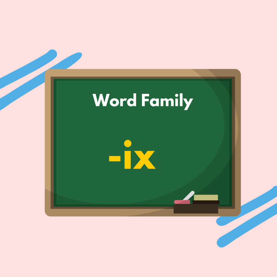 CVC 'ix' word family printable Phonics worksheets for kindergarten