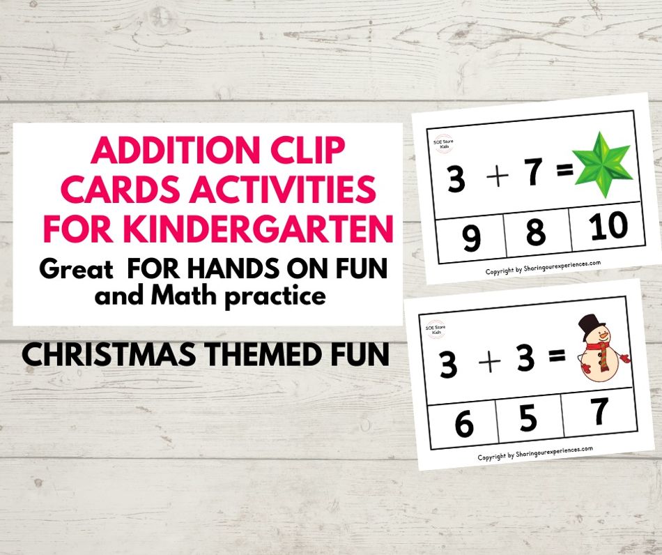 Addition Clip Cards - Mathematics, Kindergarten, Kids, 1st grade ...