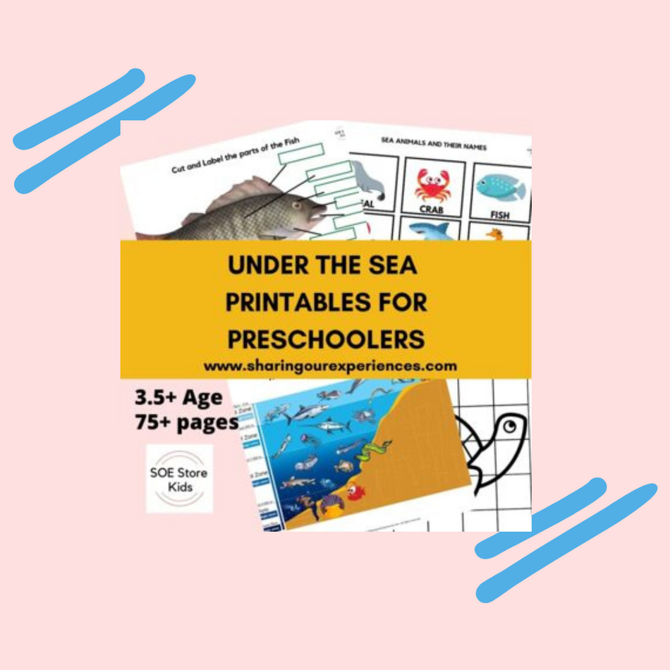 Under the sea printable bundle for preschool (Digital product)