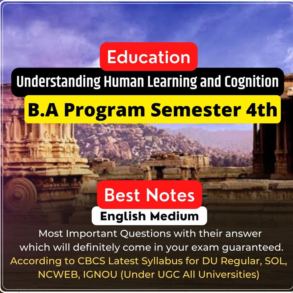 B.A Program Semester 4th Understanding Human Learning and Cognition In ...
