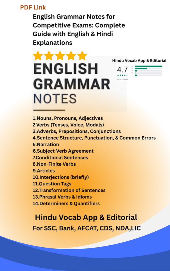 English Grammar Handwritten Notes for SSC CGL , Bank PO, SBI Po and Clerk