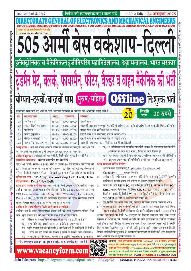 505 Army Base Workshop Delhi