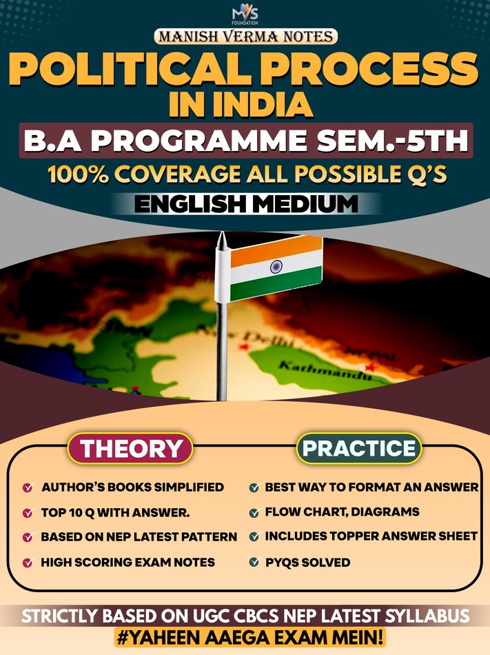 B.A Hons DU SOL Semester 5th Political Process in India Notes In ...