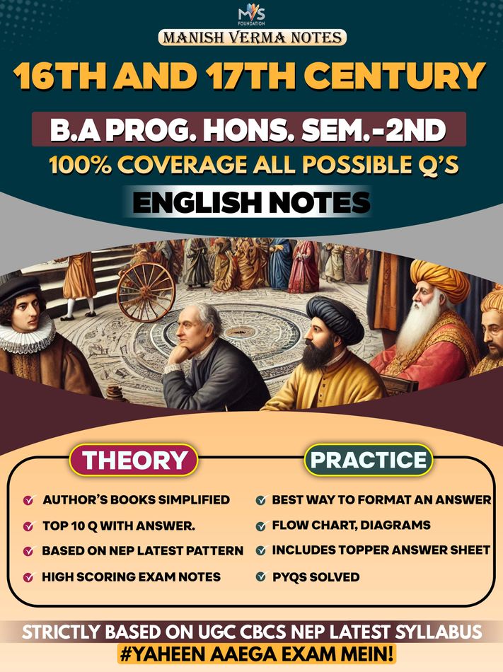 B.A Program DU SOL Semester 2nd English: 16th and 17th Century IN ...