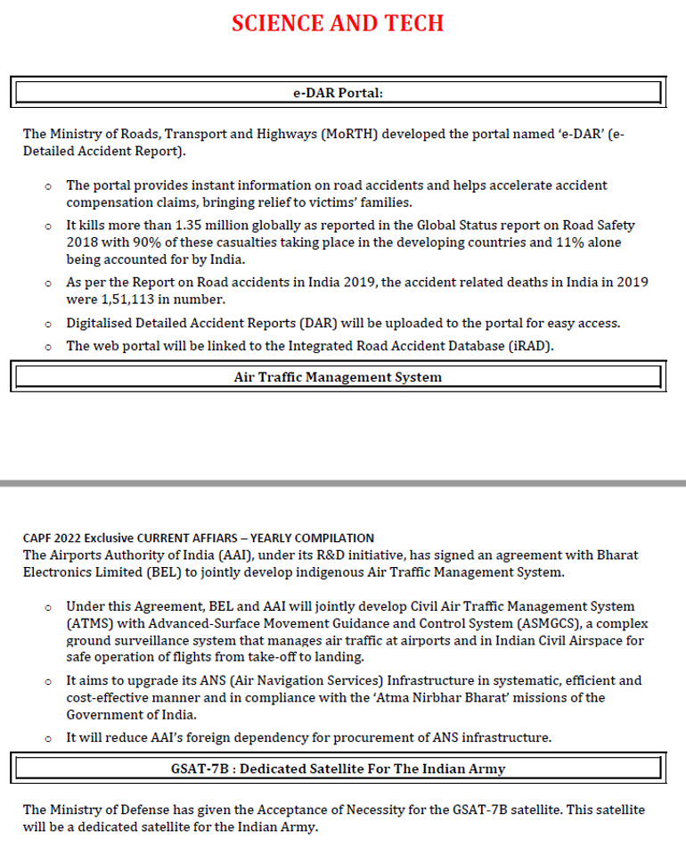 CAPF 2022 EXAM CURRENT AFFIARS PDF