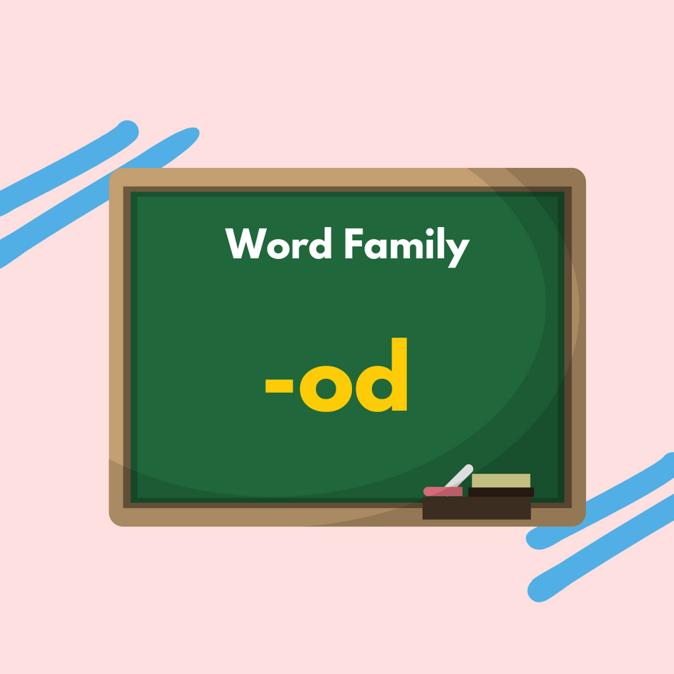 CVC "od" word family printable Phonics worksheets for kids