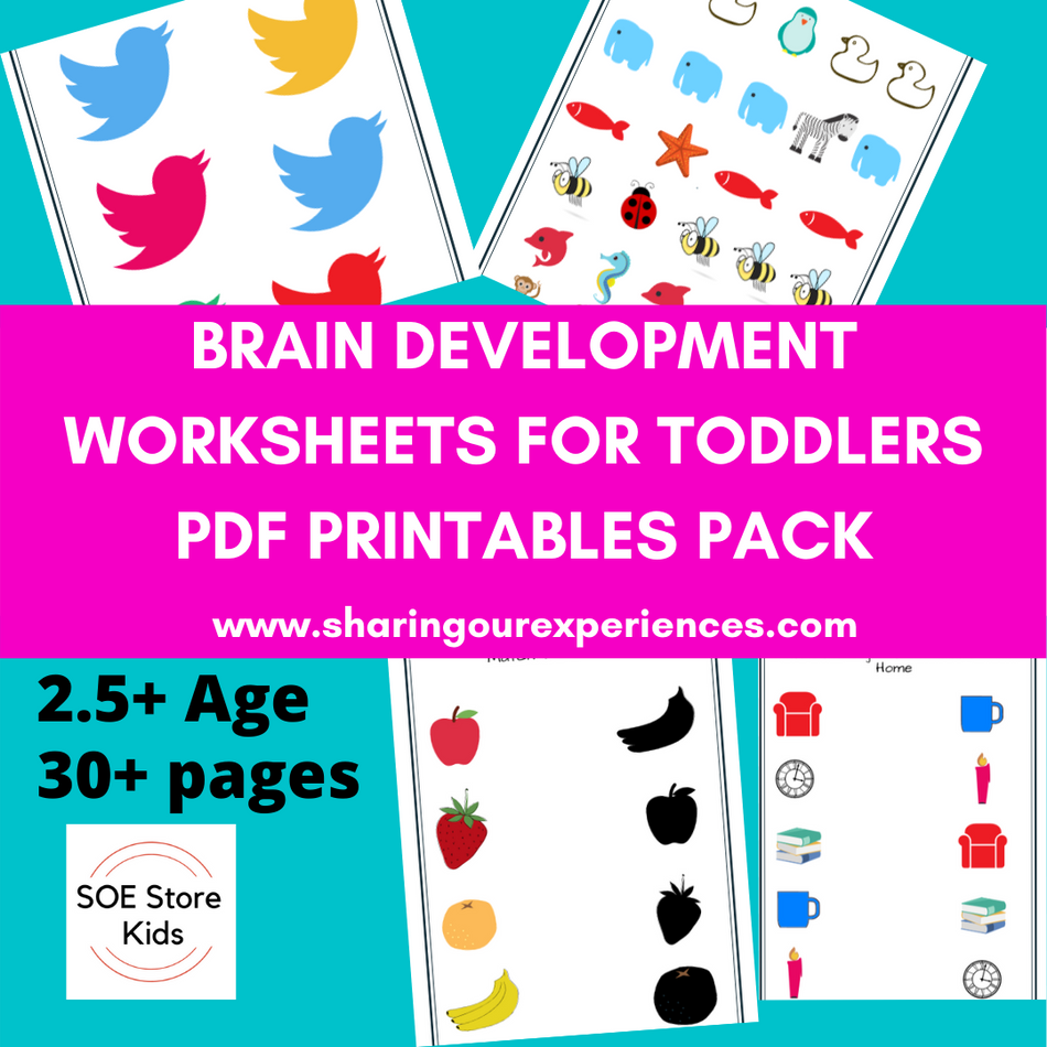 Multiple Brain Development Worksheets Activities for 2.5 yrs old ...