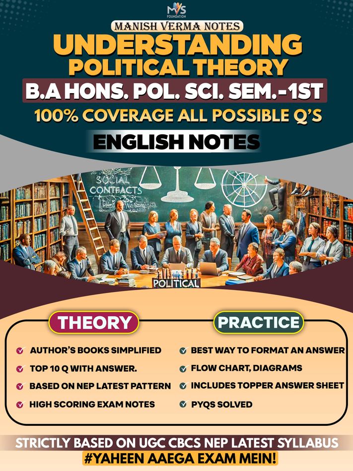 B.A.(HONS.) POL. SCI. DU SOL Semester 1st Understanding Political ...