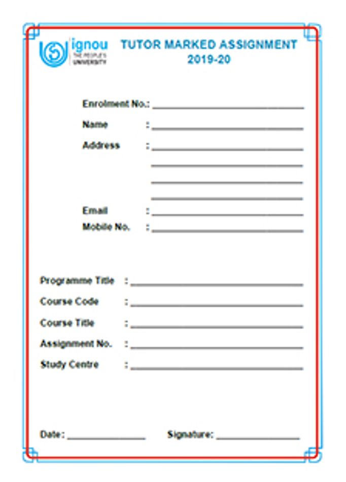 IGNOU ASSIGNMENT FRONT COVER PAGE Readymade PDF Format Sancha Bir Subba