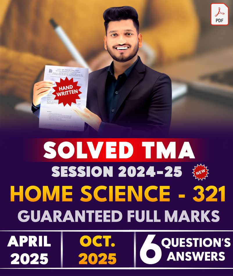 Nios Class 12th HOME SCIENCE (321) Handwritten Solved TMA English Medium Session 2024-25