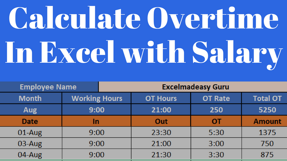 Employee Over Time Calculator In Excel Employee Over Time Calculator In Excel