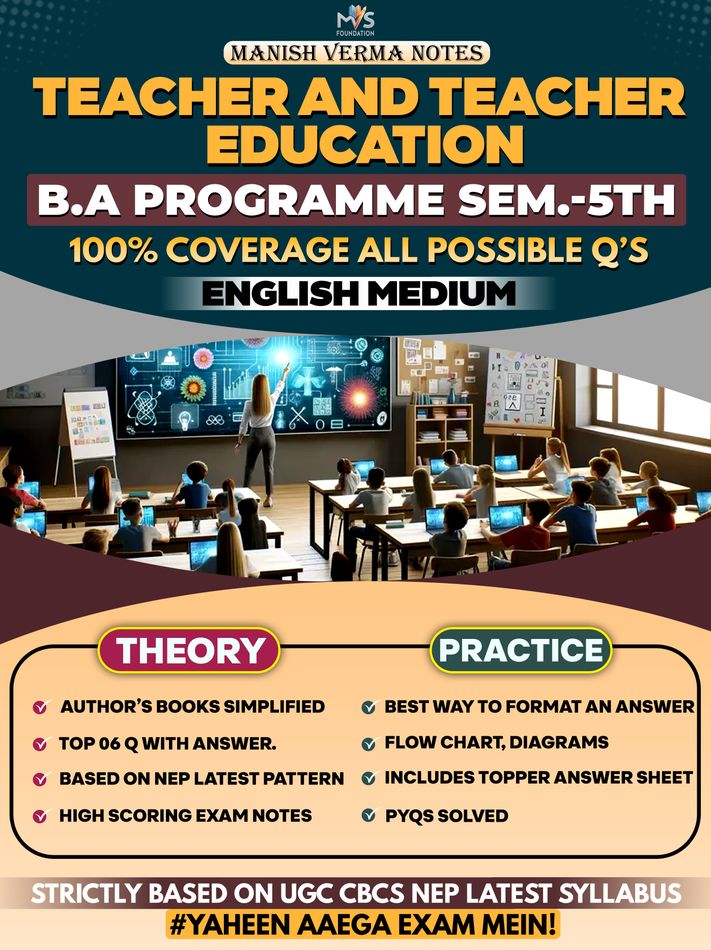 B.A Program DU SOL Semester 5th Education: Teacher and Teacher ...