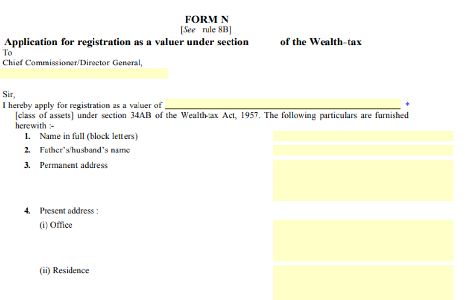 Valuer Registration Form