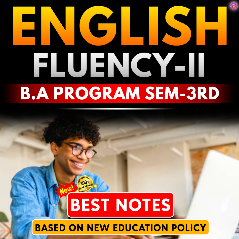B.A Program DU SOL Semester 3rd ENGLISH FLUENCY-II Notes By Manish Verma