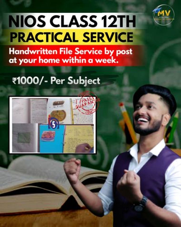 Nios Class 12th Biology Handwritten Practical Service by Manish verma