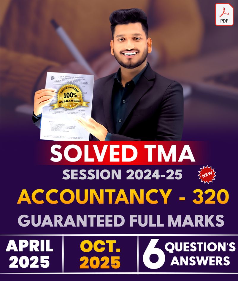 NIOS CLASS 12TH Accountancy (320) SOLVED TMA In English Medium PDF SESSION 2024 - 25