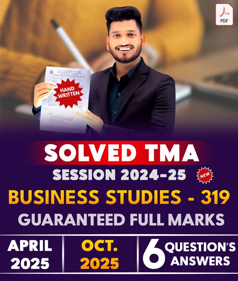Nios Class 12th BUSINESS STUDIES (319) Handwritten Solved TMA English Medium Session 2024-25