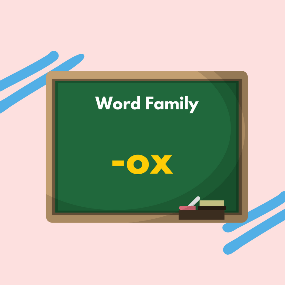 CVC "ox" word family printable Phonics worksheets for kids